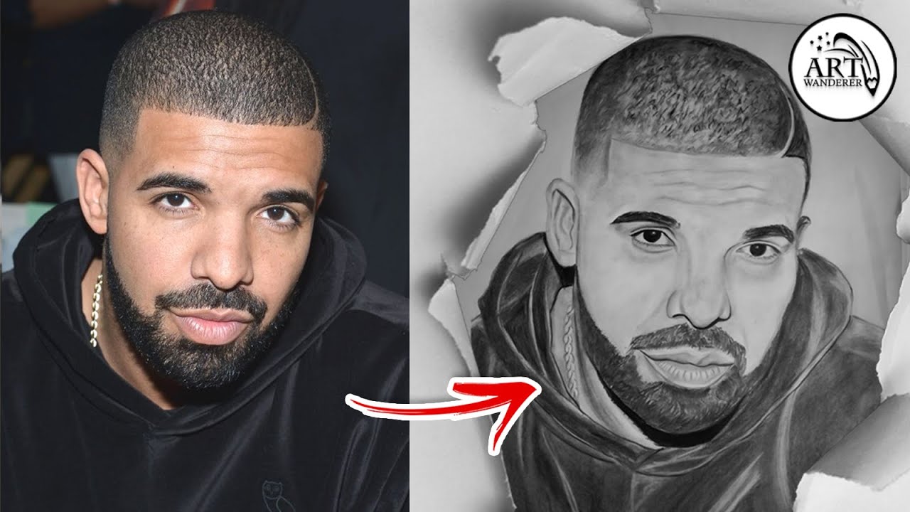 Drake: Detailed Drawing Tutorial - Step by Step Guide #drake - YouTube