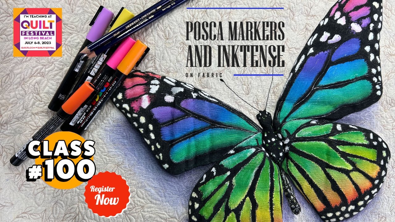 Posca Markers and Inktense on fabric - Class #100 - YouTube