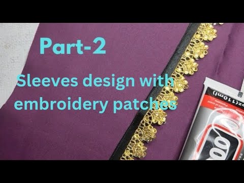 Sleeves design with patches and invisible lace stitching for slits ...