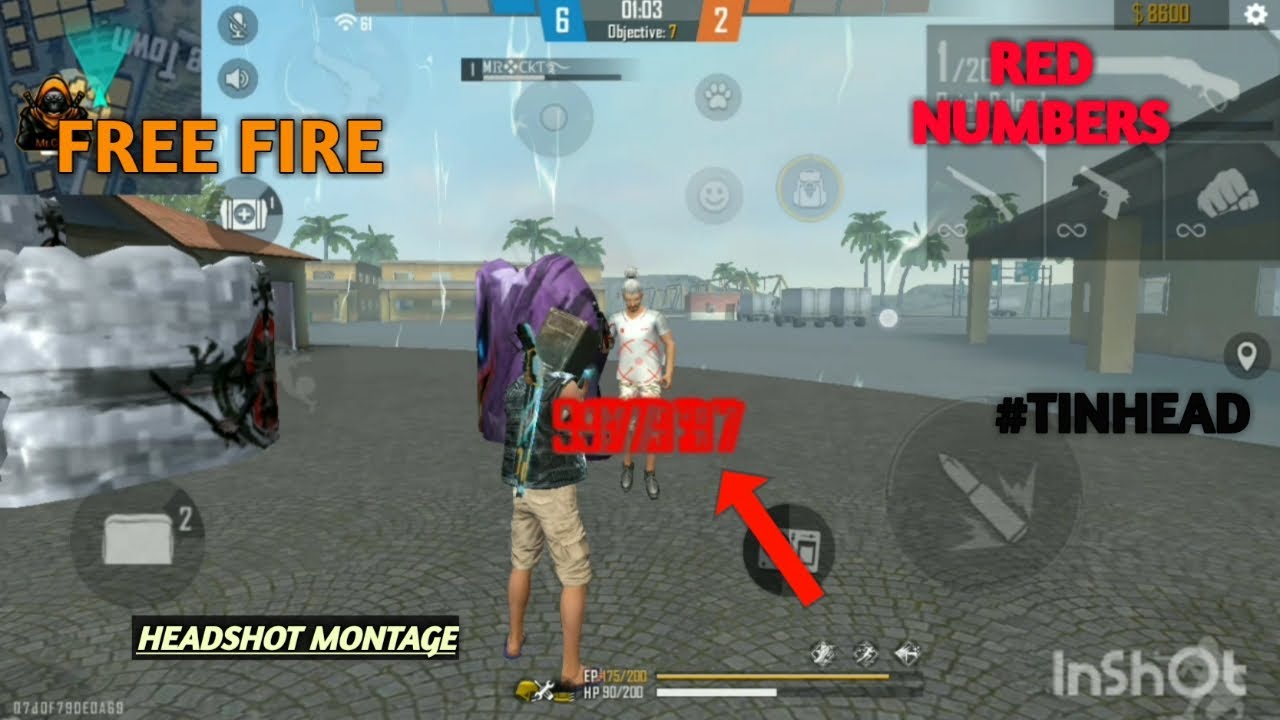 FREE FIRE HEADSHOT MONTAGE #6 RED NUMBERS 💓#MR.CKT #TINHEAD - YouTube