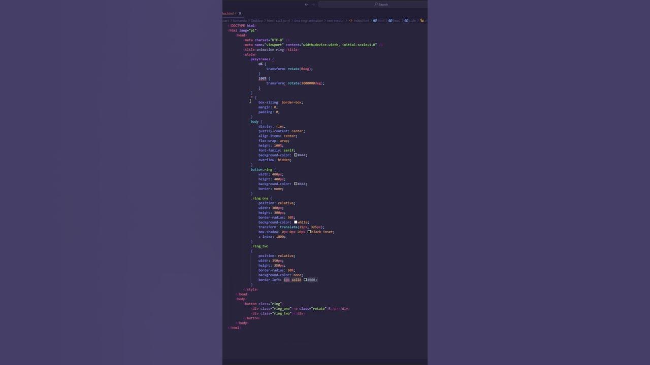 Przycisk Z Efektem Animation Button Ring W Html Css Htmlandcss Html5 Html Htmltutorial