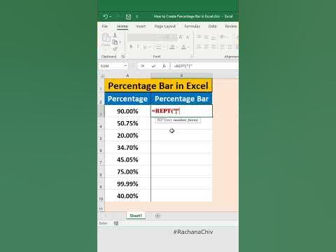 How to Create Percentage Bar Use REPT Function in Excel #excel #shortsvideo #shorts - YouTube