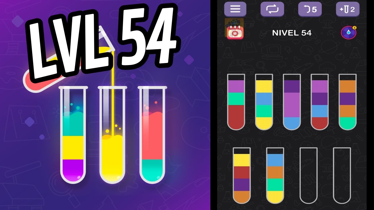 🏅 Water Sort Puzzle - Guru Game 🧪 LEVEL 54 🧪 Gameplay Walkthrough - YouTube