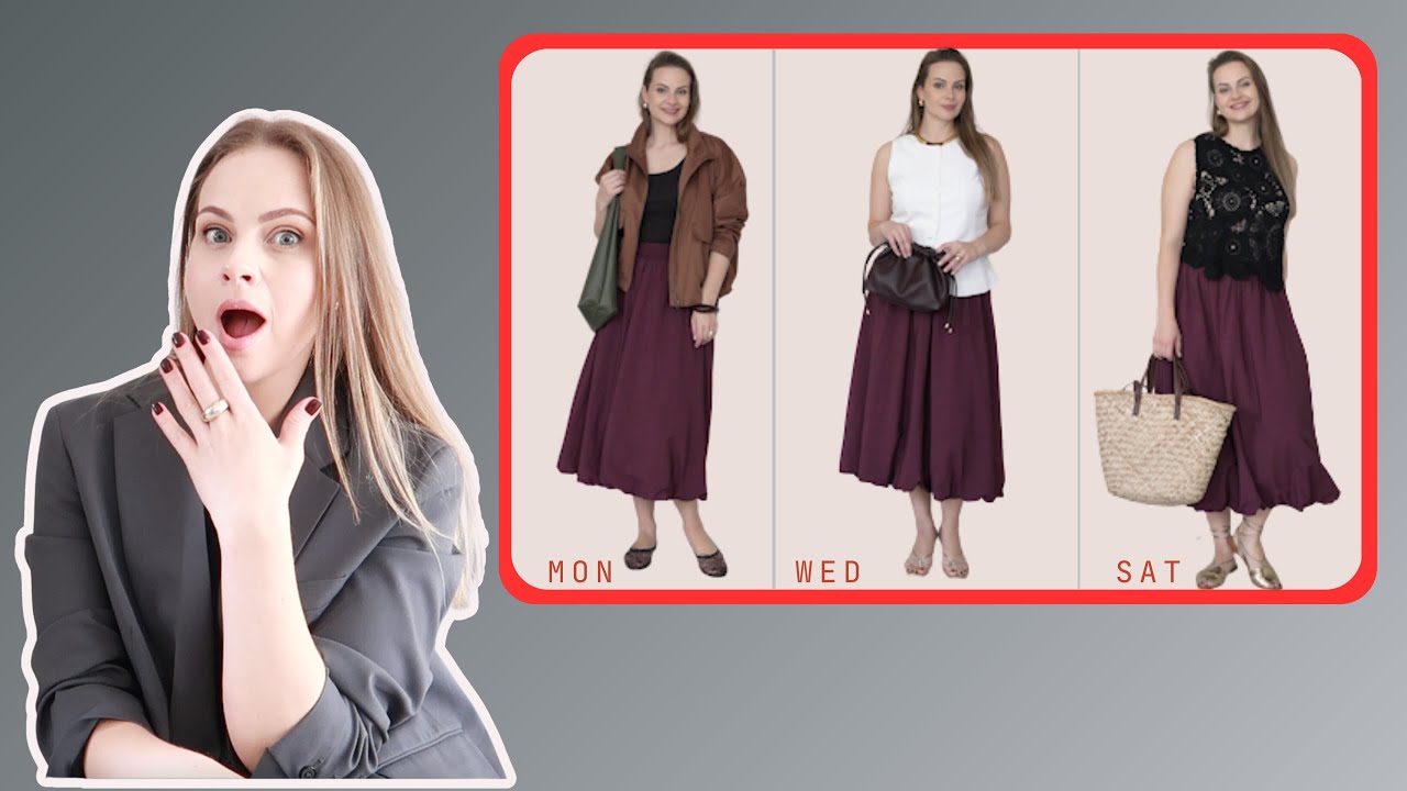 1 Skirt → 1 Week of Outfits | Maximize Your Wardrobe - YouTube