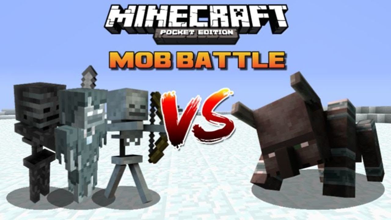 MINECRAFT PE SKELETONS VS RAVAGER (MOB BATTLES) - YouTube