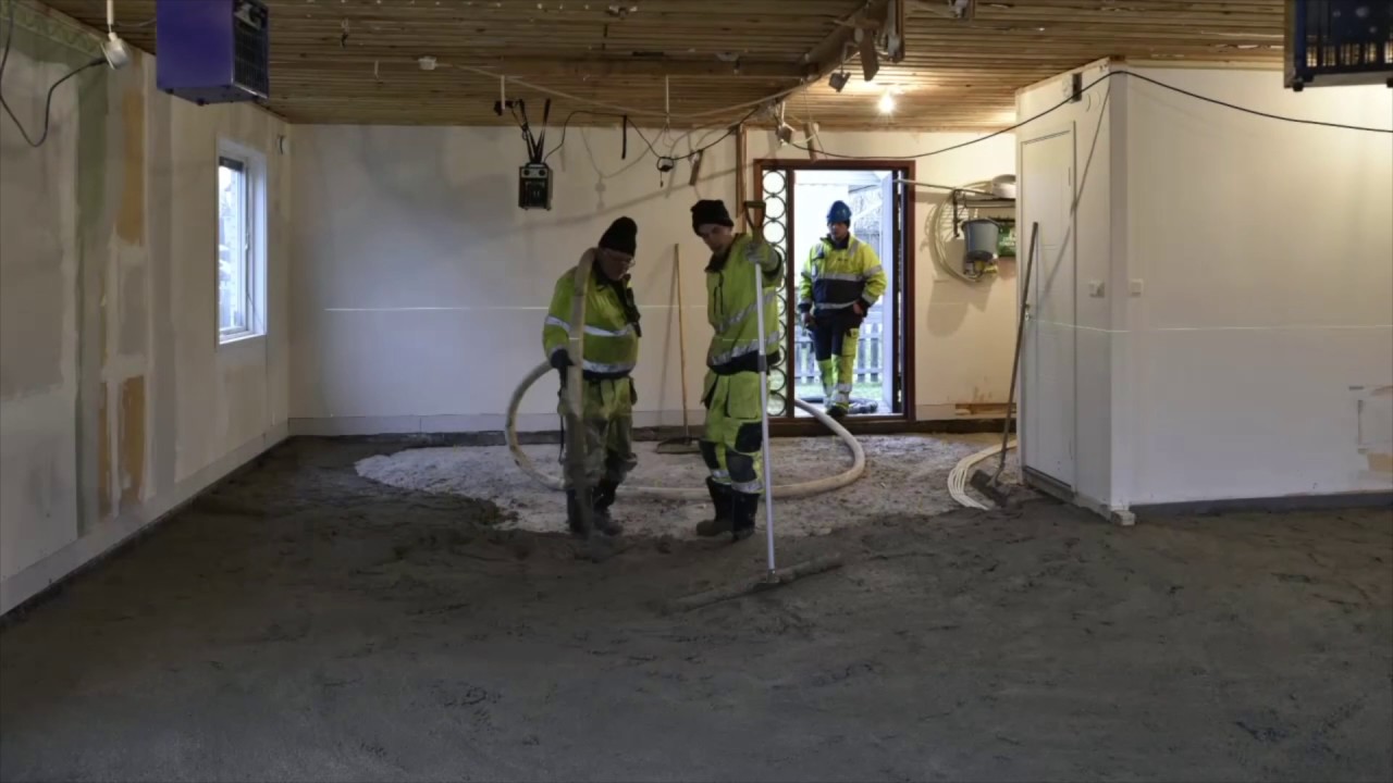 Isolerande golv på betongplatta - EPSCement - YouTube