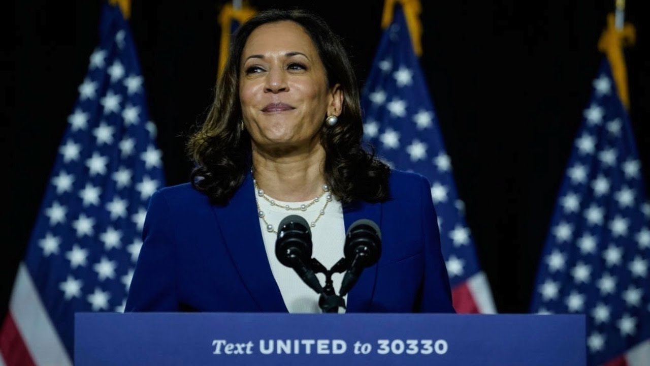 Vice Presidential Candidate Kamala Harris holds a press conference ...
