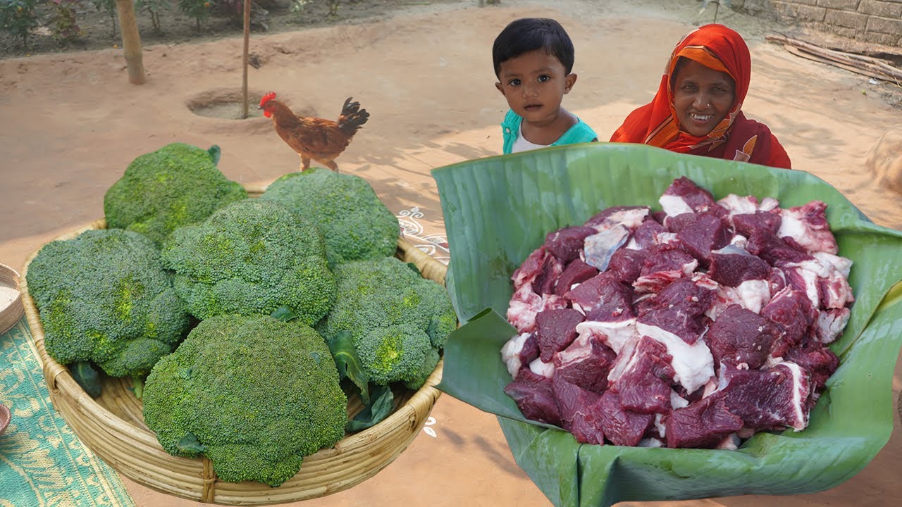 VILLAGE FOOD BROCCOLI CULTIVATION | BROCCOLI BUFFALO MEAT RECIPE ...