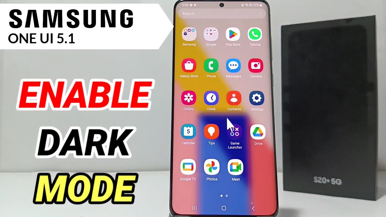 How To Enable Dark Mode on Samsung One Ui 5.1 - YouTube