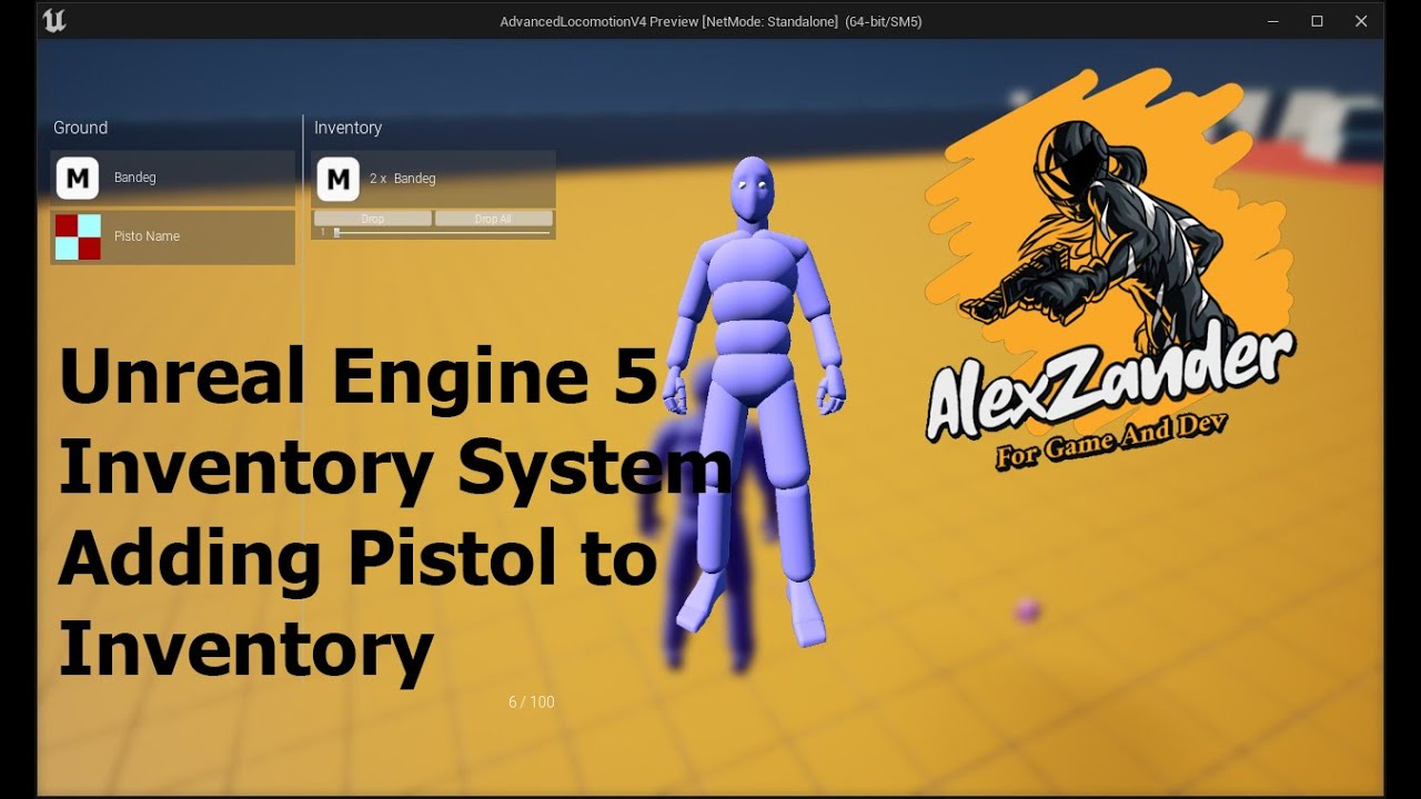 Unreal Engine 5 | PUBG | Battle Royal Inventory | Added a Pistol to the ...