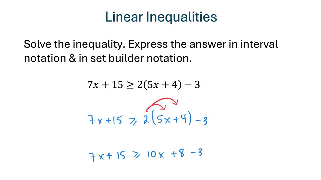 Solve Linear Inequality - Ex 1 - YouTube