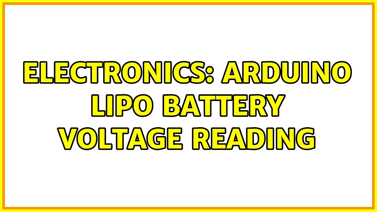 Electronics: Arduino Lipo Battery Voltage Reading - YouTube