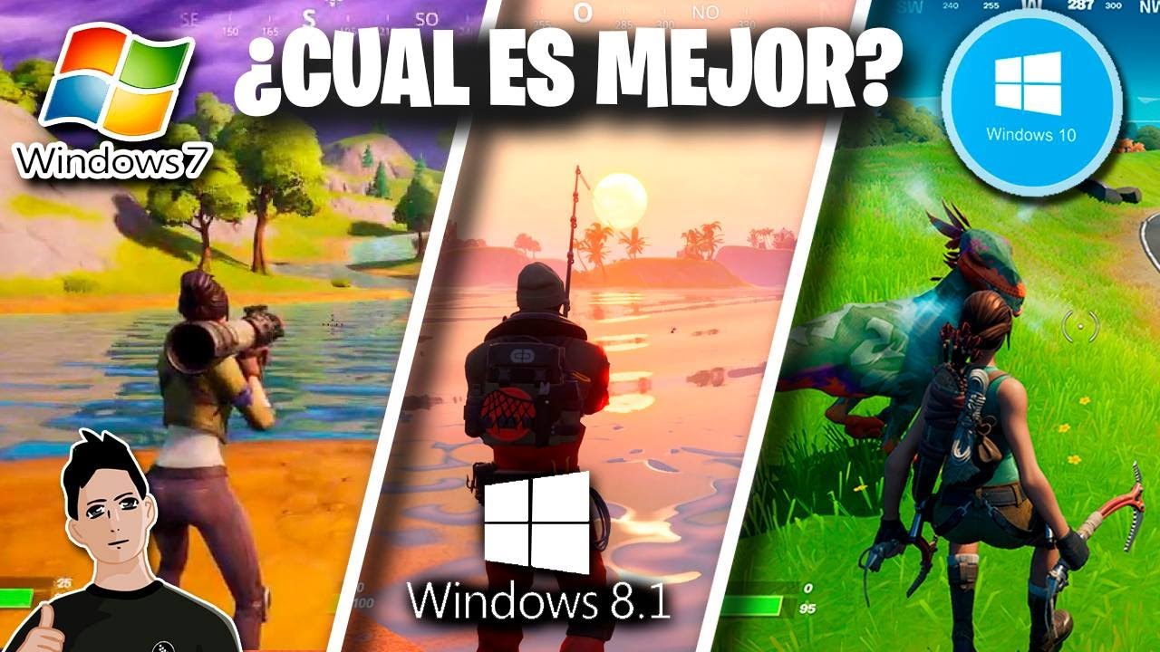 PRUEBO FORTNITE En Windows 10,Windows 8.1 y Windows 7 ¿Cual Va Mejor ...