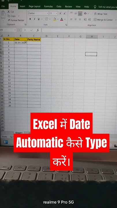Excel Me Date Automatic Kaise Type Kare!!#shorts #ytshorts #excel #bhagattechs - YouTube