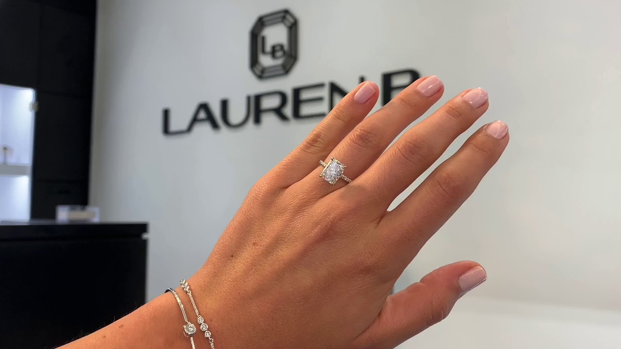 3 ct Radiant Cut Diamond Engagement Ring - YouTube