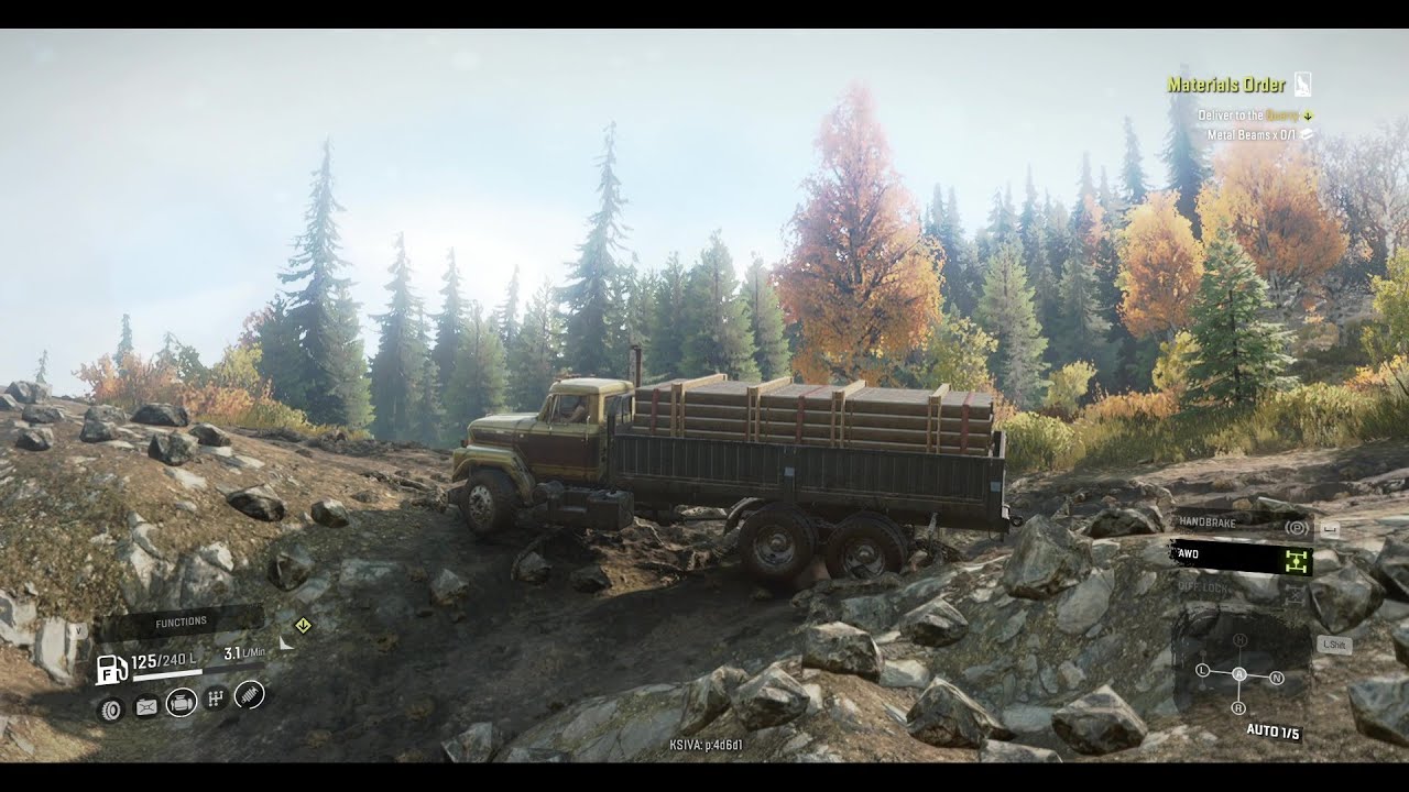 Snow Runner - deliver metal beams to the quarry - YouTube