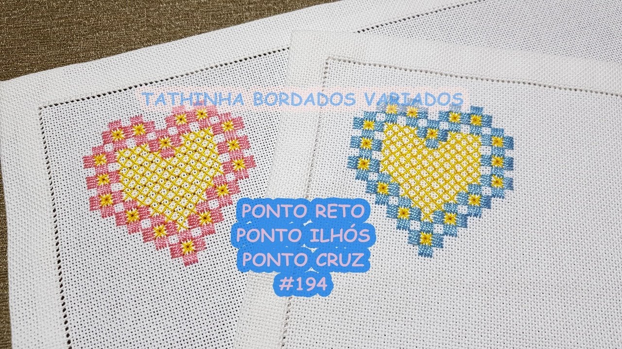 *194* CORAÇÃO EM PONTO RETO, PONTO ILHÓS E PONTO CRUZ VERSÃO DESTRO ...