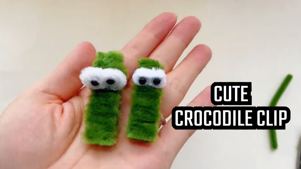 DIY Pipe Cleaner Crocodile Hair Clip - YouTube