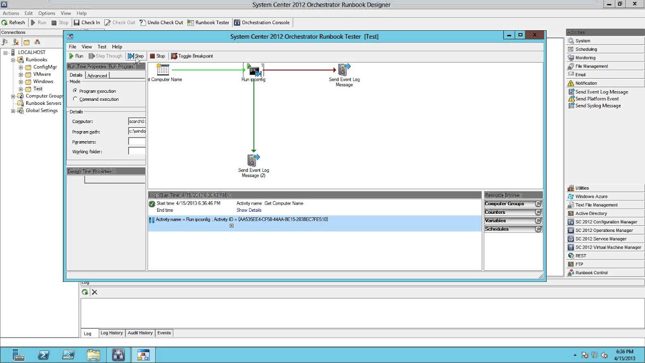 System Center 2012 SP1 Orchestrator: Runbook Tester - YouTube