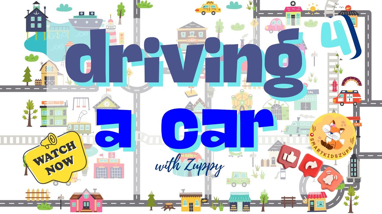 playing drive a car in English for Kids vocabulary with English ...