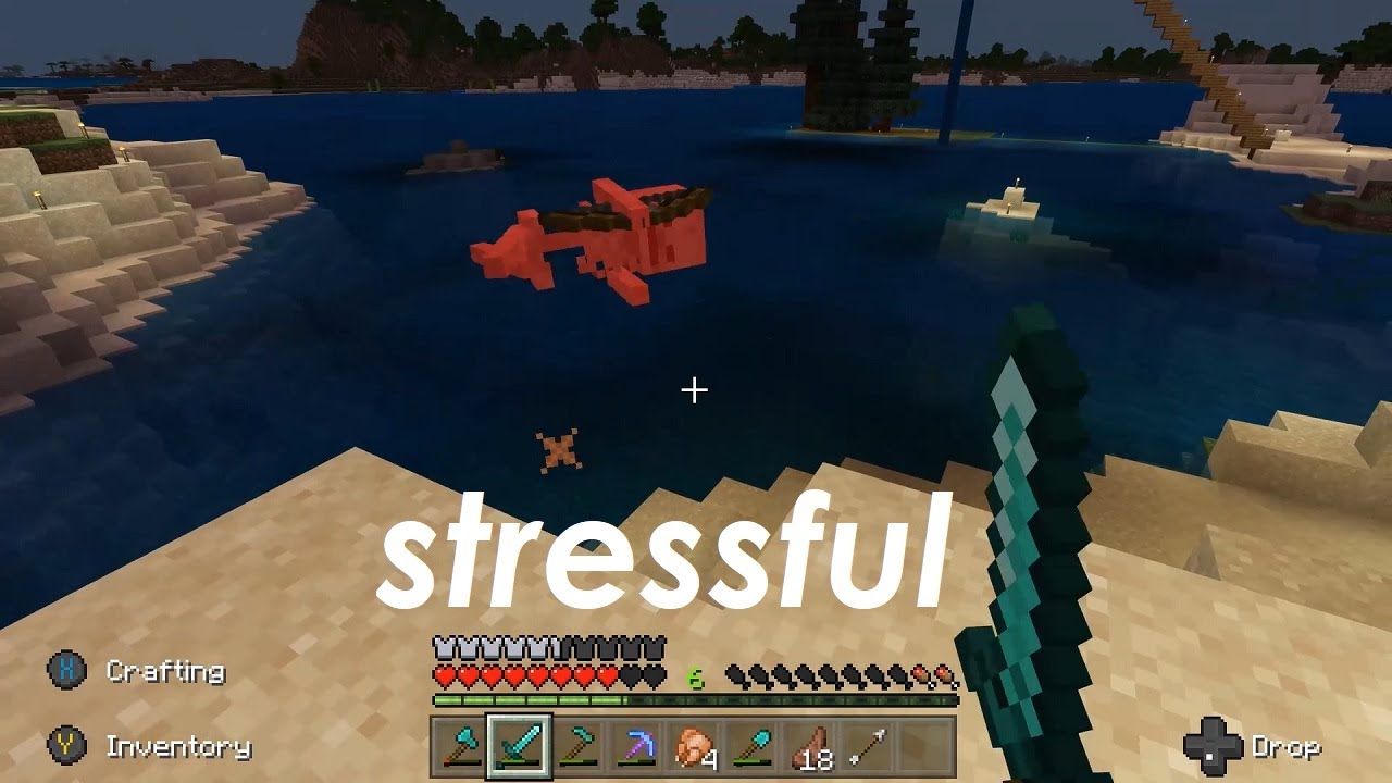 Minecraft Gameplay Low Food and Health Bar Battle Mob Enemies Exploring ...