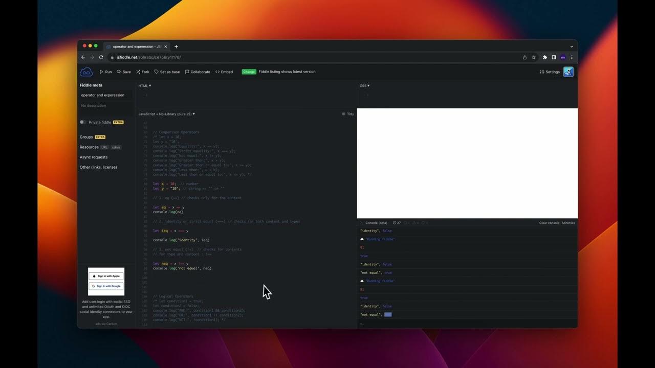JavaScript Operators and Expressions [for Beginners] - YouTube