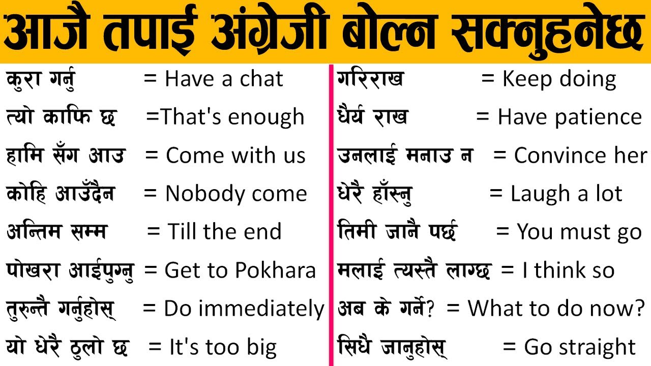 Fluent English Speaking, आजै अंग्रेजी बोल्न सक्नु हुनेछ || Daily Use ...