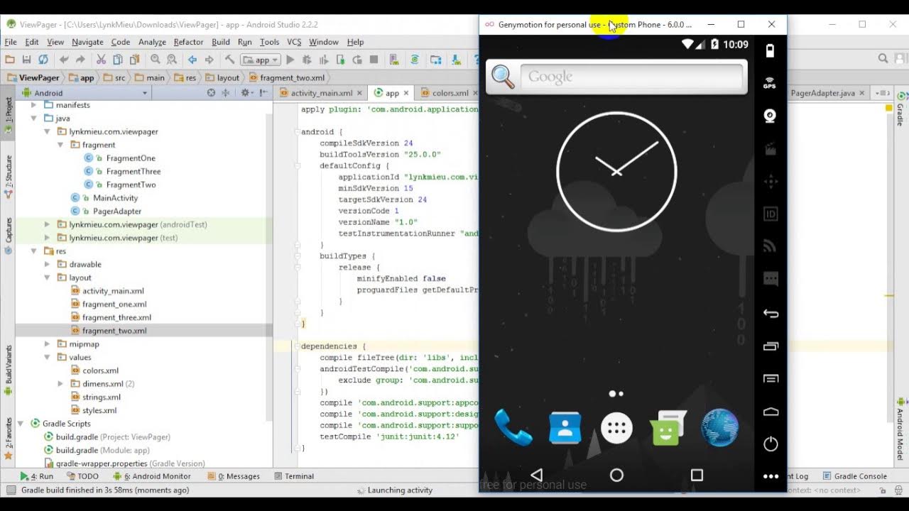 Viewpager tablayout trong android - YouTube