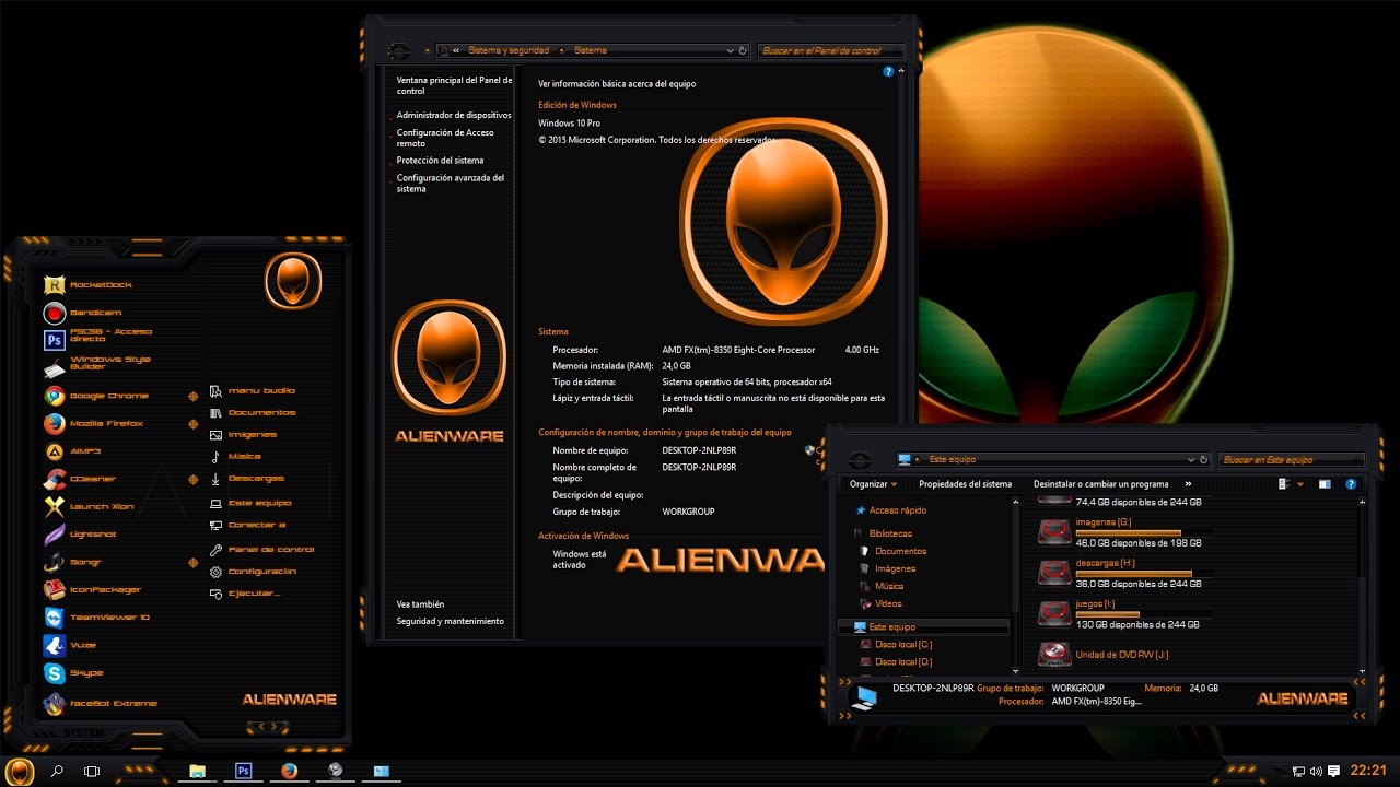 ALIENWARE ORANGE PARA W10 TH2 O VERSION 1511 - YouTube