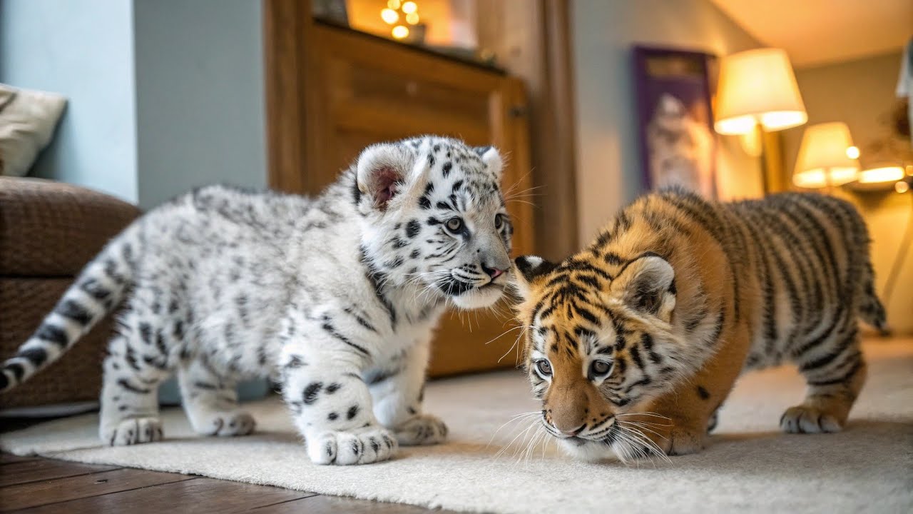 Cutest Friendship | Tiger Cub With Snow Leopard Cub ️ - YouTube