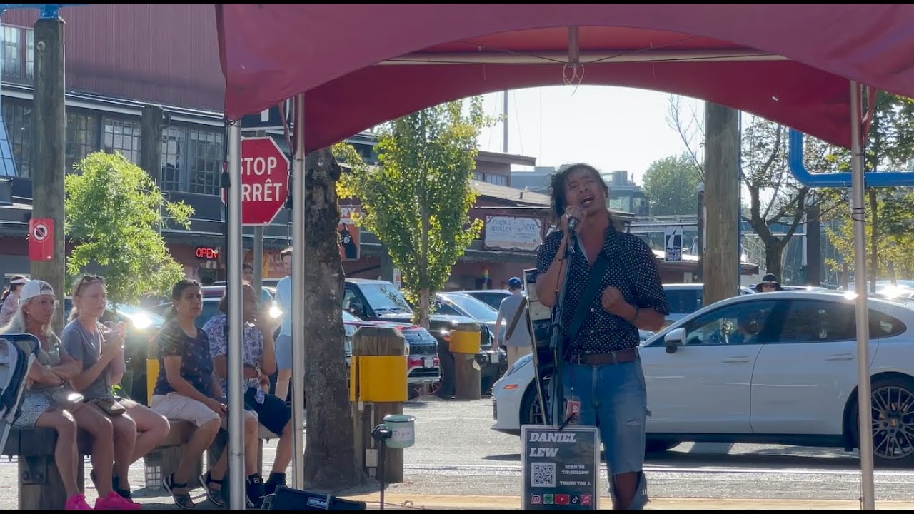 Post Malone - Circles - Daniel Lew Cover - busking at Granville Island ...