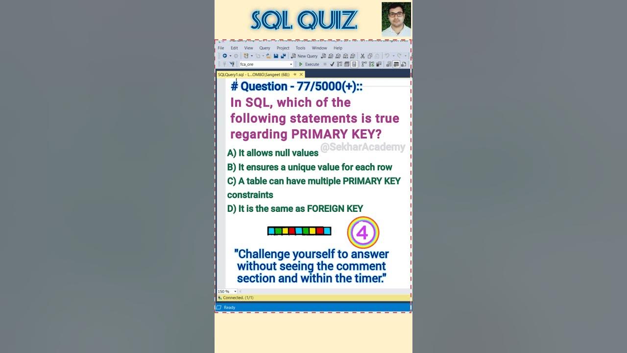 SQL Quiz 77 || #sql #mysql #interview #mcq #shorts #viralvideo #reels #databasequiz ...
