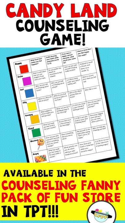 Help students learn Coping Skills with Candy Land, Counseling Fanny ...