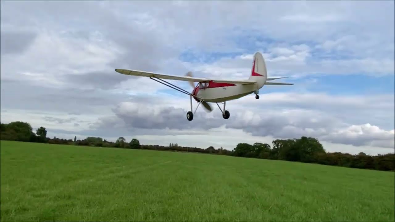 First flights of my rubber powered Herr Fairchild 24 - YouTube