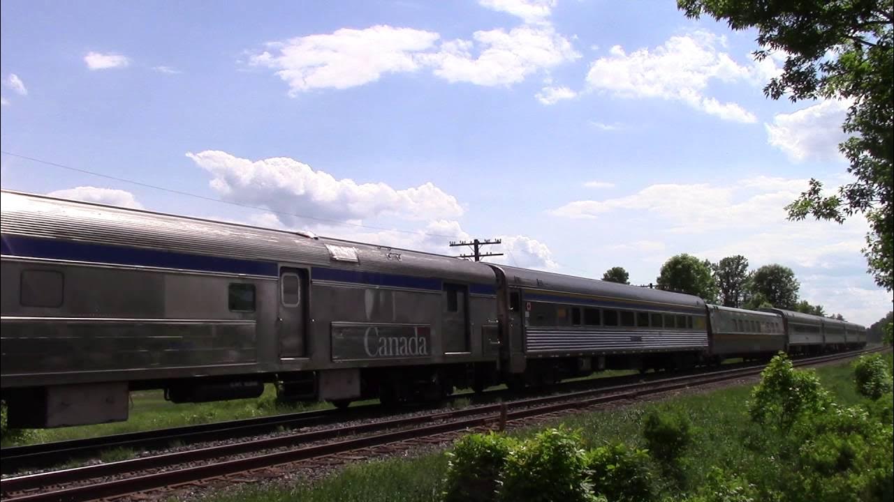 VIA Rail's train #64 near Cardinal, ON - YouTube