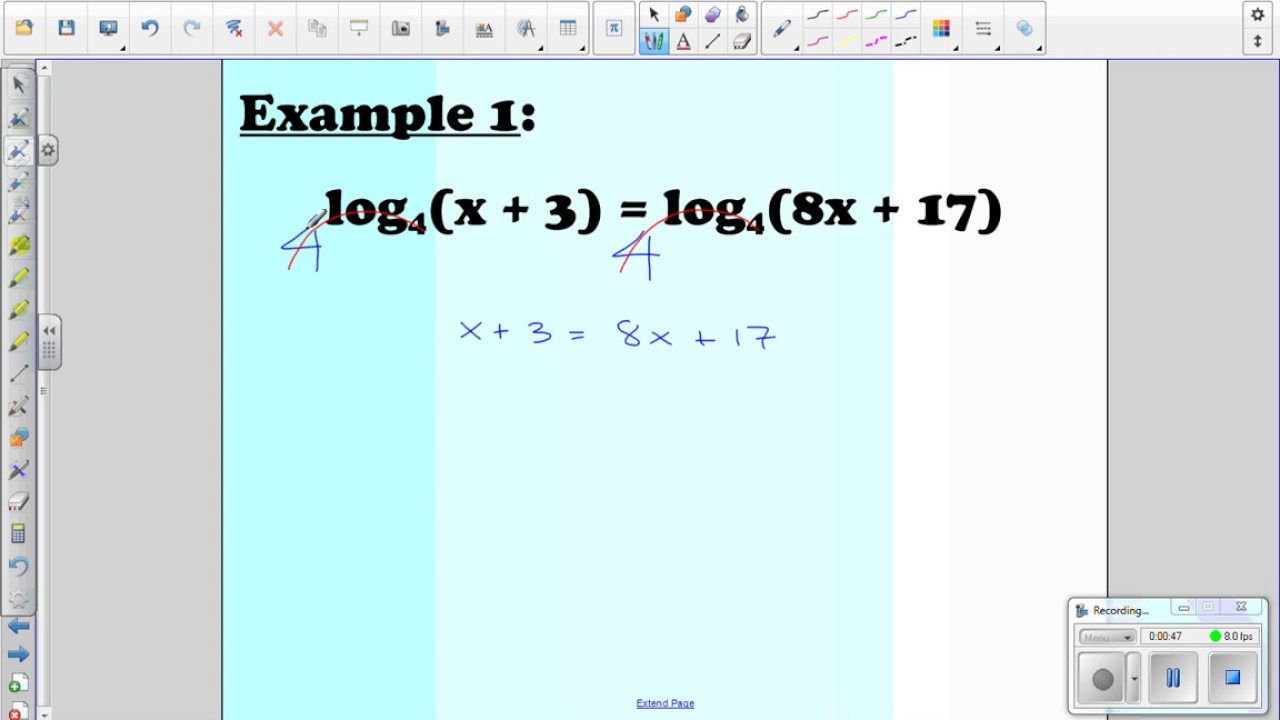 video log equations simple examples 1 2 - YouTube