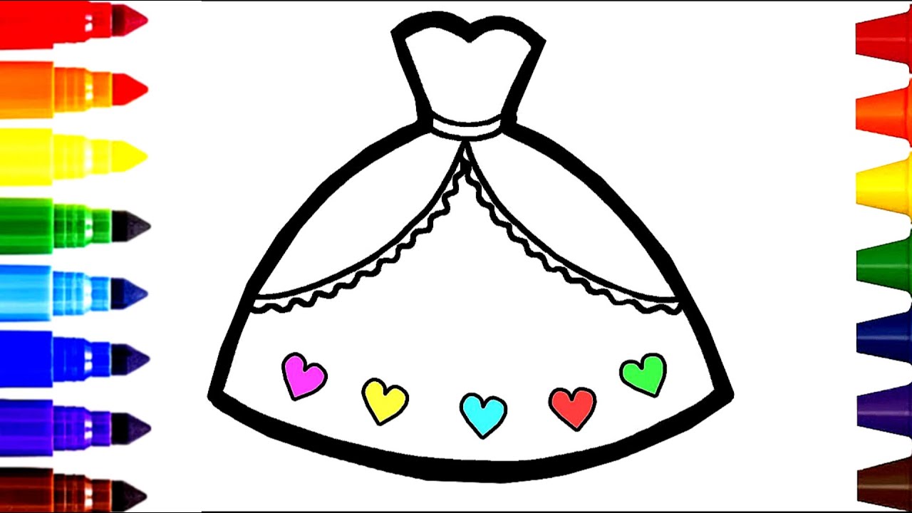 How to draw cute Doll dress || Princess dress drawing || doll dress ...