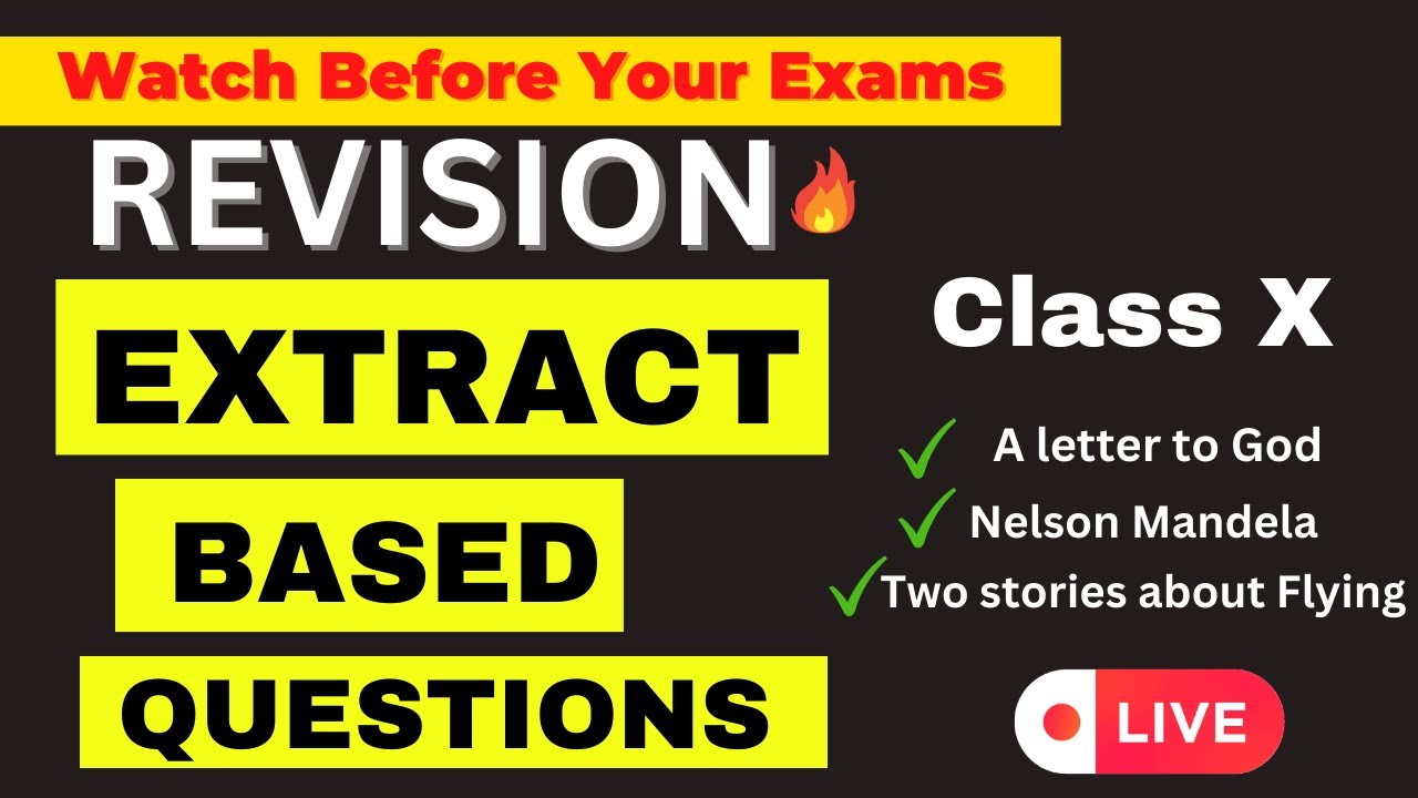 Class 10 English Revision of Extract Based Questions| Board Exam 2023 ...