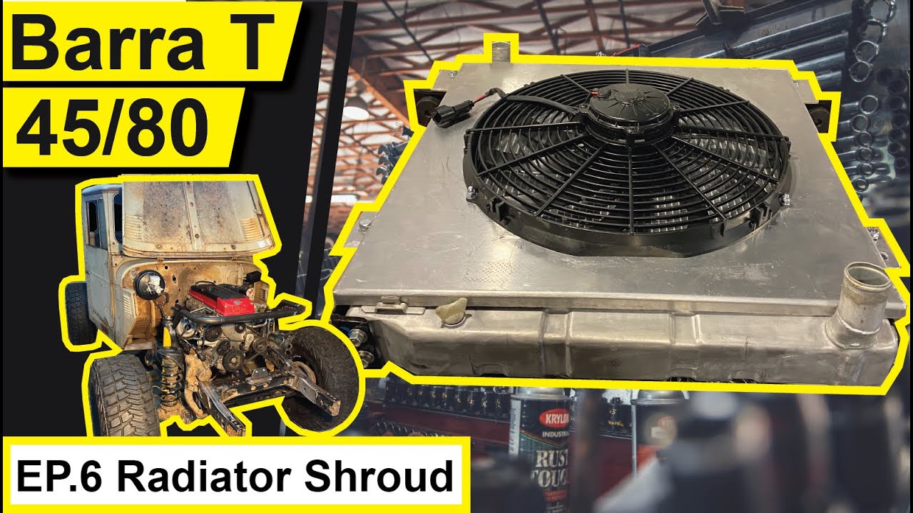 Making a radiator shroud and bolting driveshafts in - Barra T 45/80 ...
