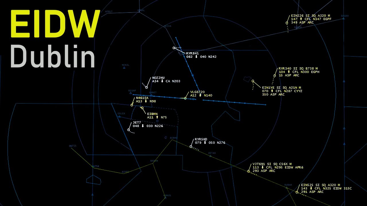 ATC RADAR | [ EIDW ] | Dublin Approach (East Configuration) - YouTube