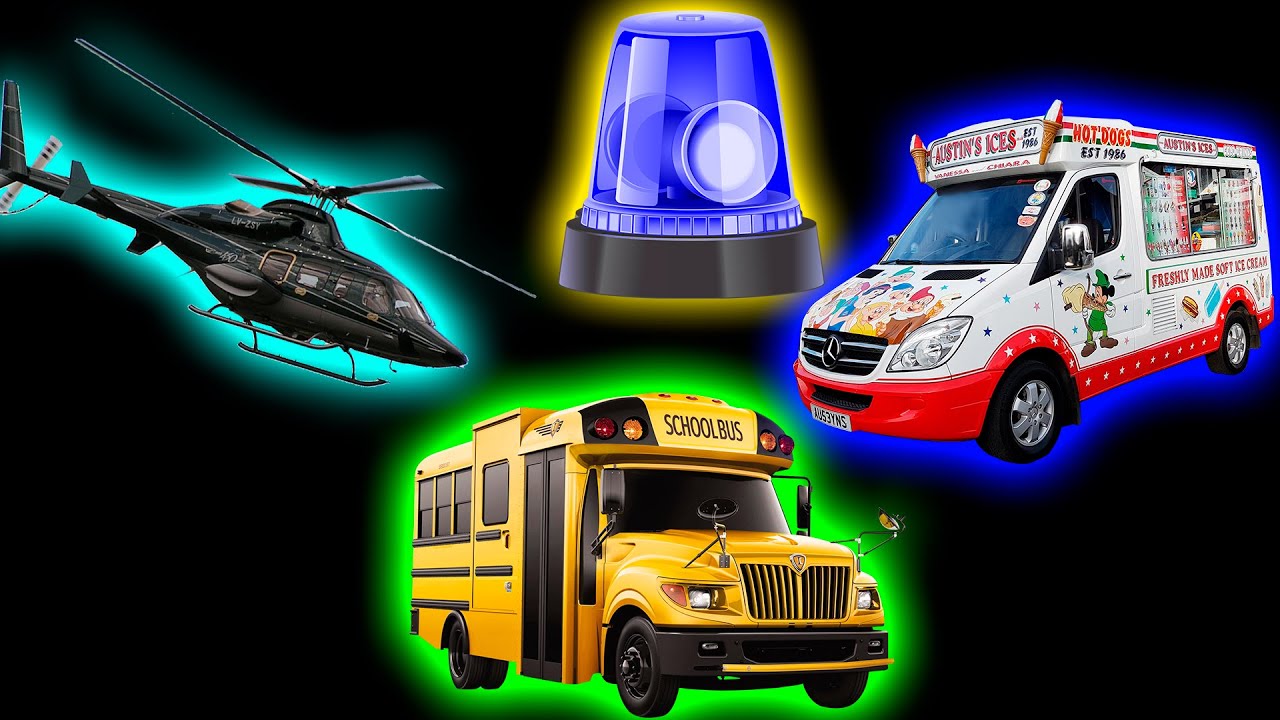 Helicopter, Ambulance, School Bus "Siren Horn" In Real Life Sound ...