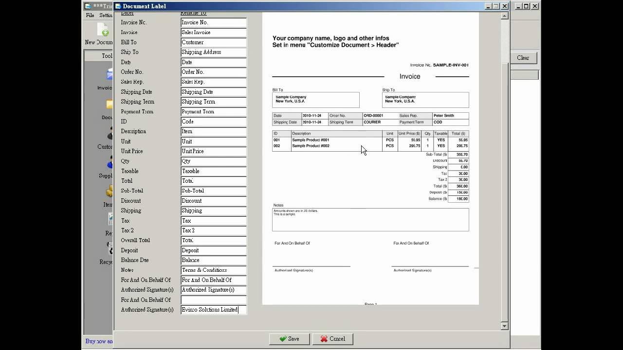 Customize Document in EasyBilling Software - YouTube