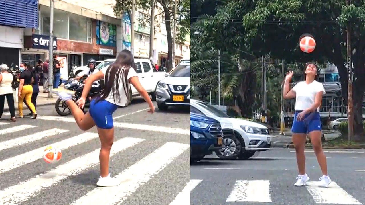 Student Shows Off Soccer Skills at Red Lights to Earn Money - YouTube