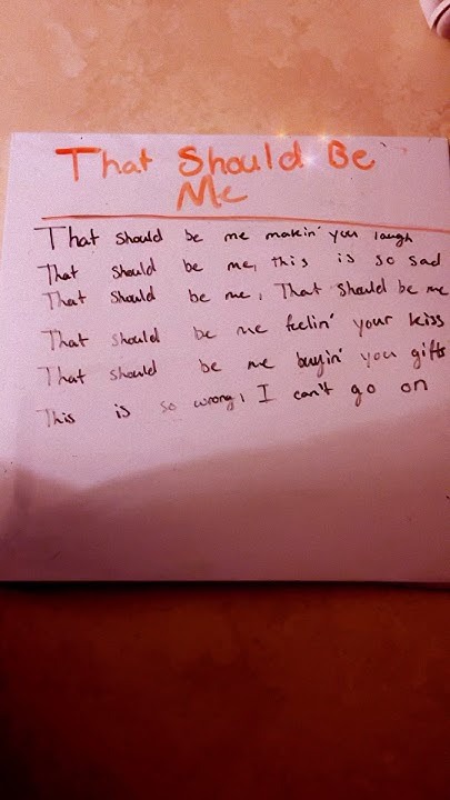 That Should be me song - YouTube