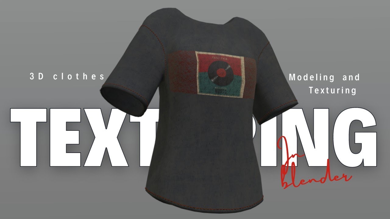 3D T-Shirt Modeling and Texturing in Blender EEVEE | Timelapse - YouTube