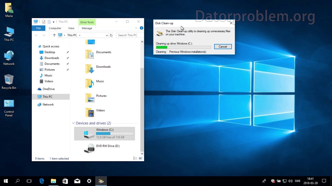 Diskrensning i windows 10 - YouTube