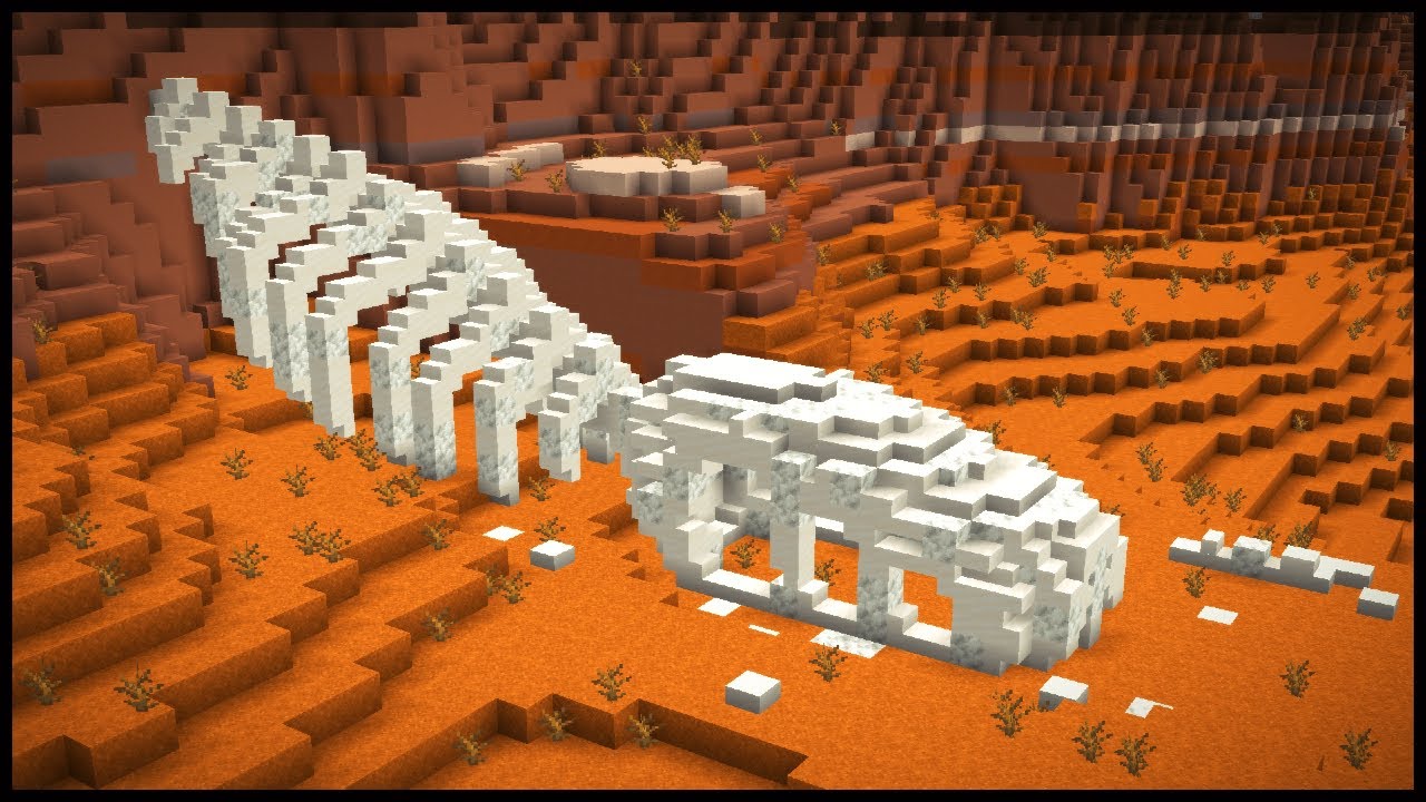 Dinosaur bones minecraft timelapse - YouTube