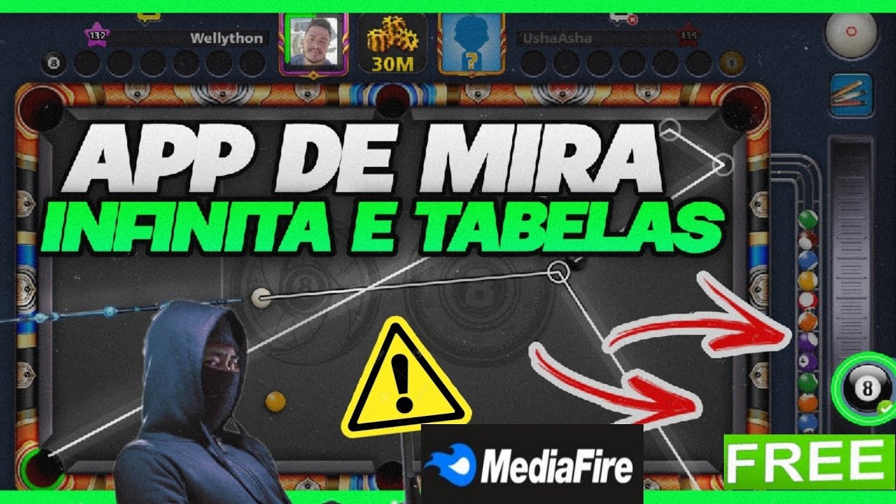 NOVO HACKER DE MIRA INFINITA E TABELAS GRÁTIS NO 8 BALL POOL LINK ...