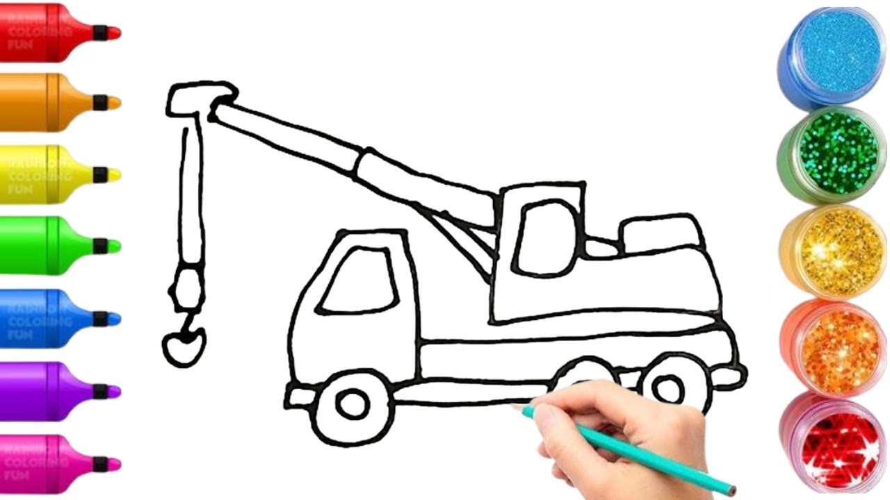 How To Draw cute Truck Drawing, Painting & Coloring For Kids and ...