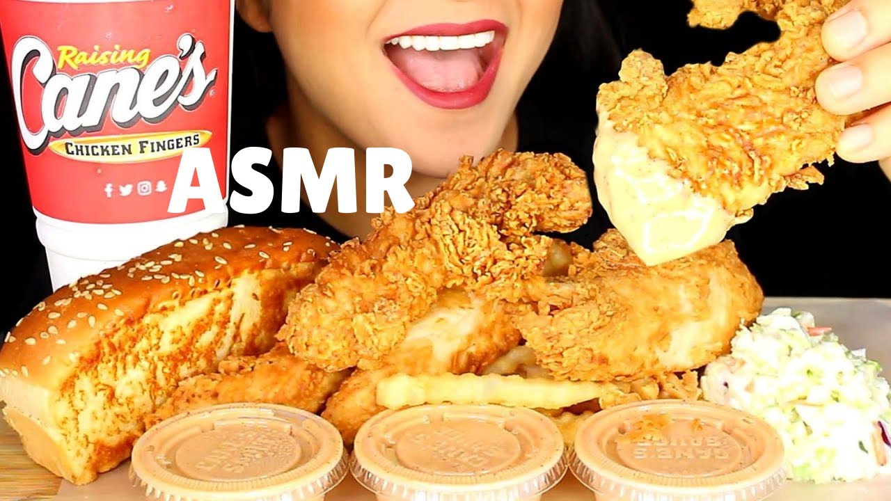 ASMR Raising Cane's CHICKEN FINGERS, TEXAS TOAST, FRIES Eating Sounds ...